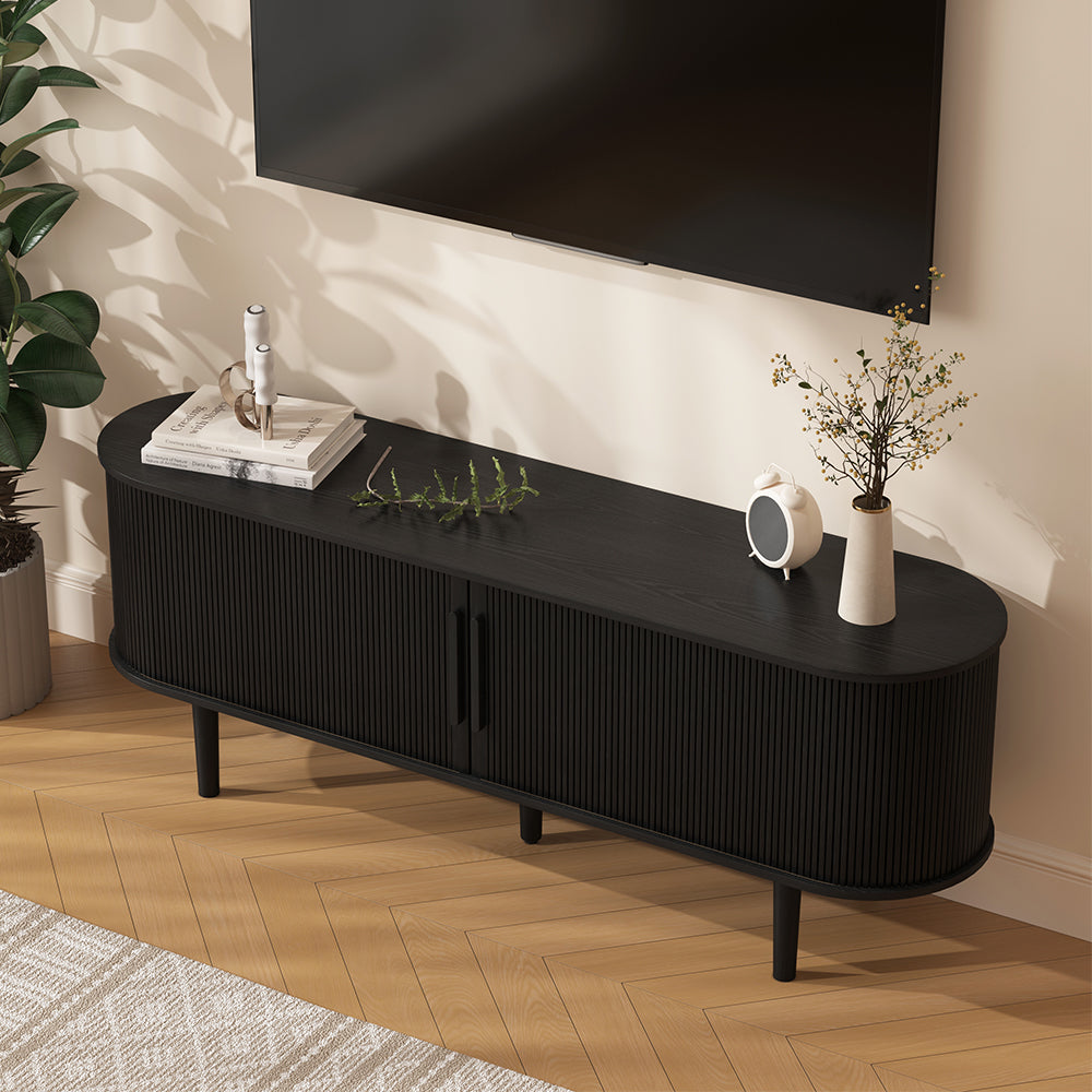 Black Media Console Modern