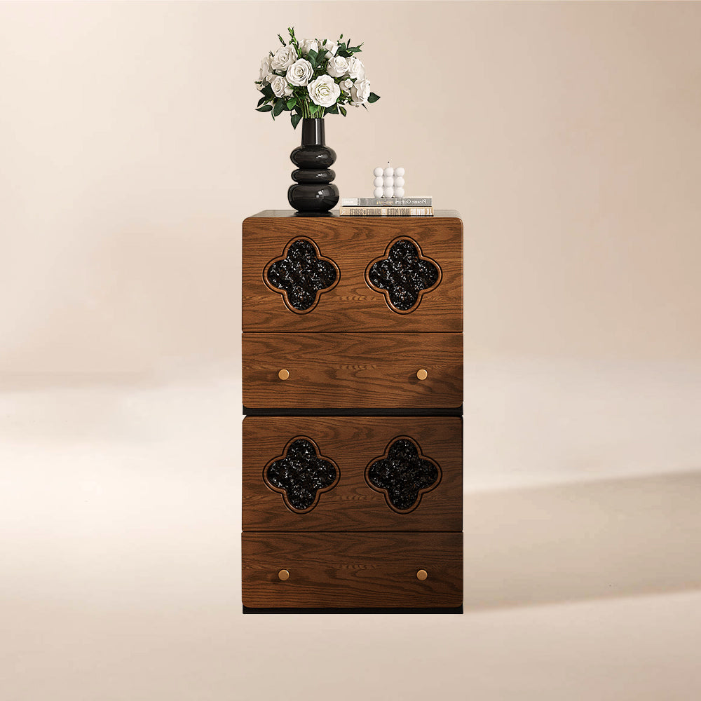 Proist Floral Walnut Mid-Century Modern Cabinet with Storage – LiVNiX