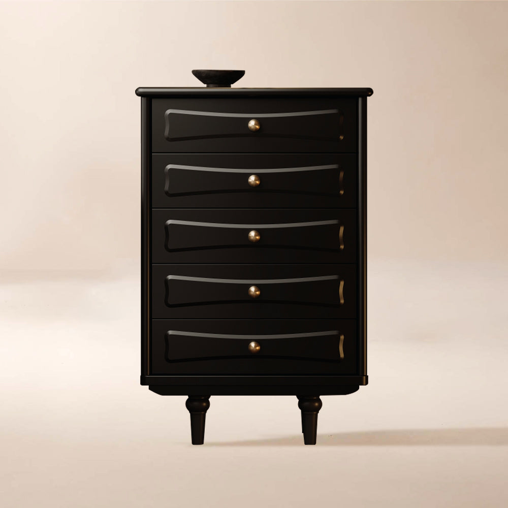 Chash Contemporary Black Chest Cabinet 5-Drawer – LiVNiX